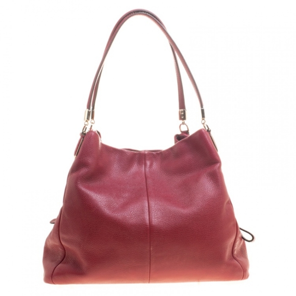 Coach | Bags | Coach Madison Slouchy Red Leather Organized Shoulder Bag ...